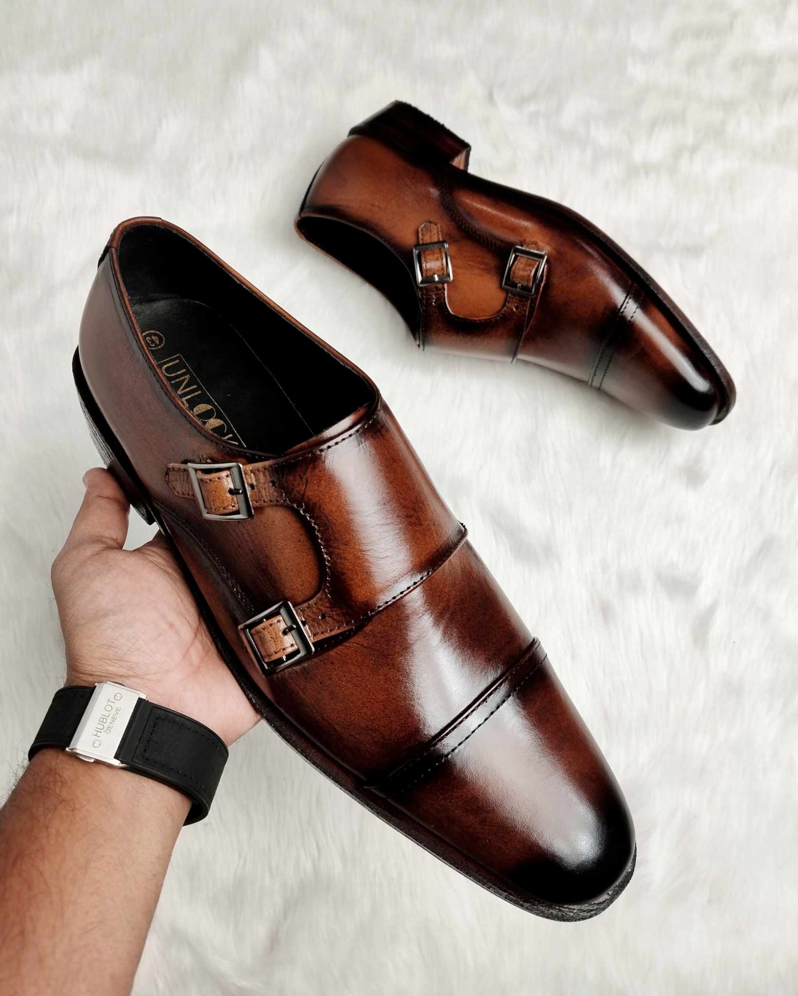 CAPTOE DOUBLE MONK SHOES (OILY BROWN) - Unlock